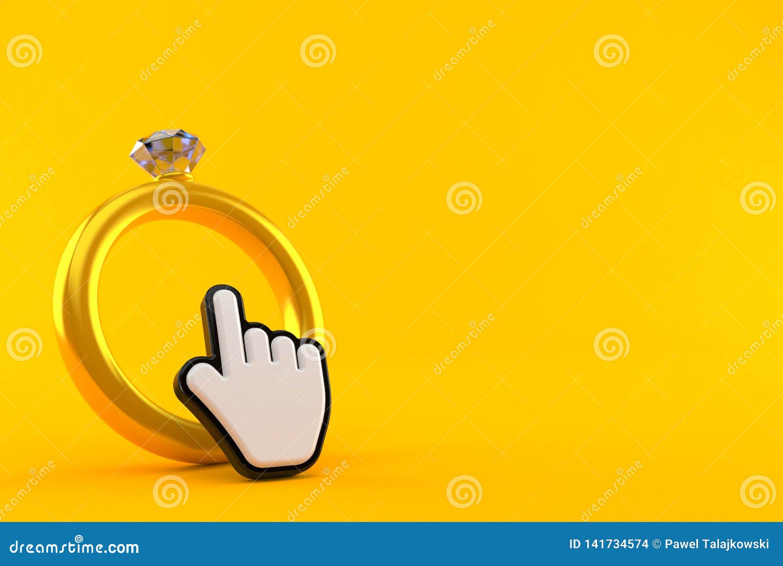 Engagement Ring with Web Cursor Stock Illustration - Illustration of ...