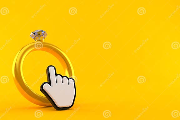 Engagement Ring with Web Cursor Stock Illustration - Illustration of ...