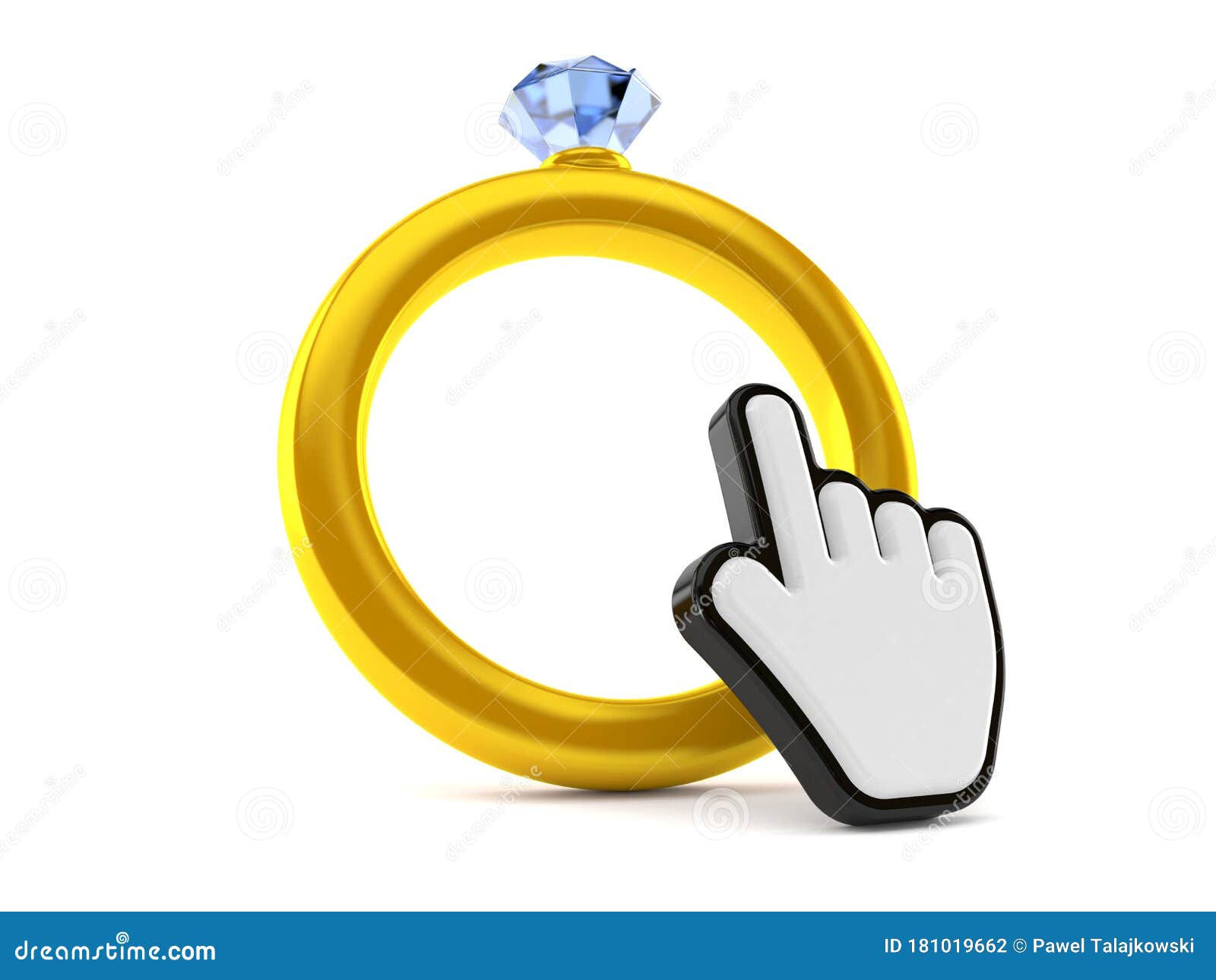 Engagement Ring with Web Cursor Stock Illustration - Illustration of ...