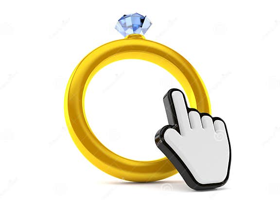 Engagement Ring with Web Cursor Stock Illustration - Illustration of ...