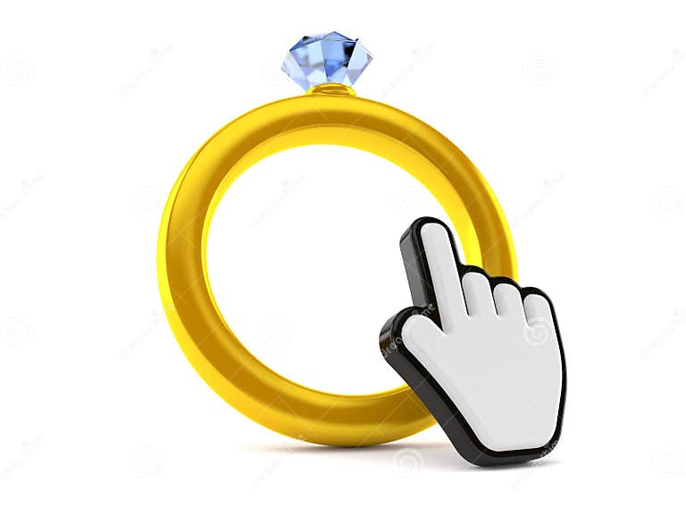 Engagement Ring with Web Cursor Stock Illustration - Illustration of ...