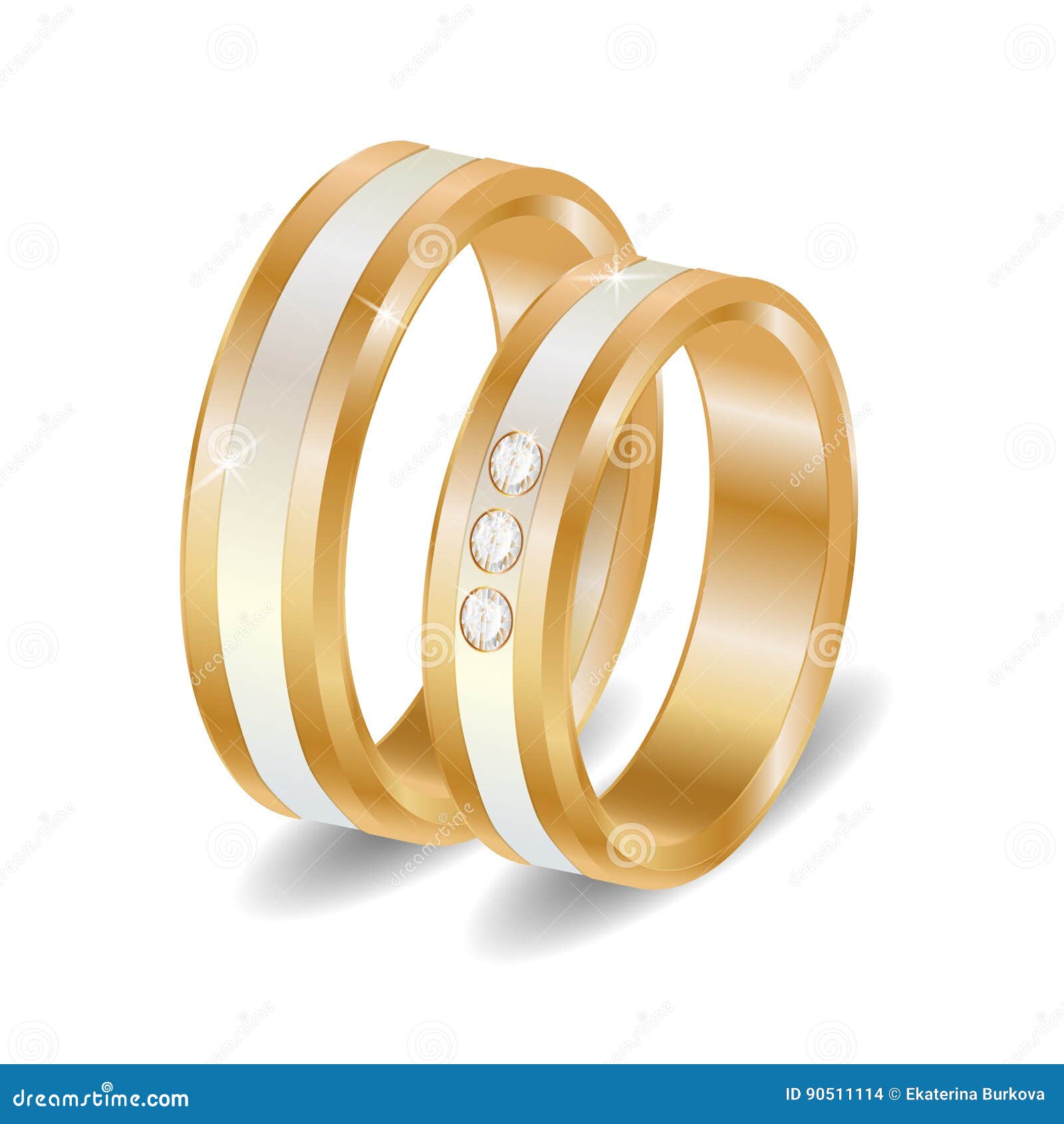 Engagement Rings with Diamonds Stock Vector - Illustration of love ...