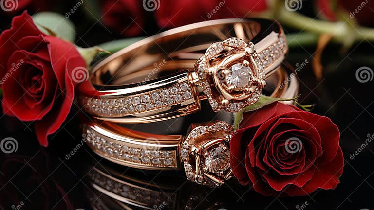 Engagement Rings Symbols of Love and Commitment Stock Illustration ...