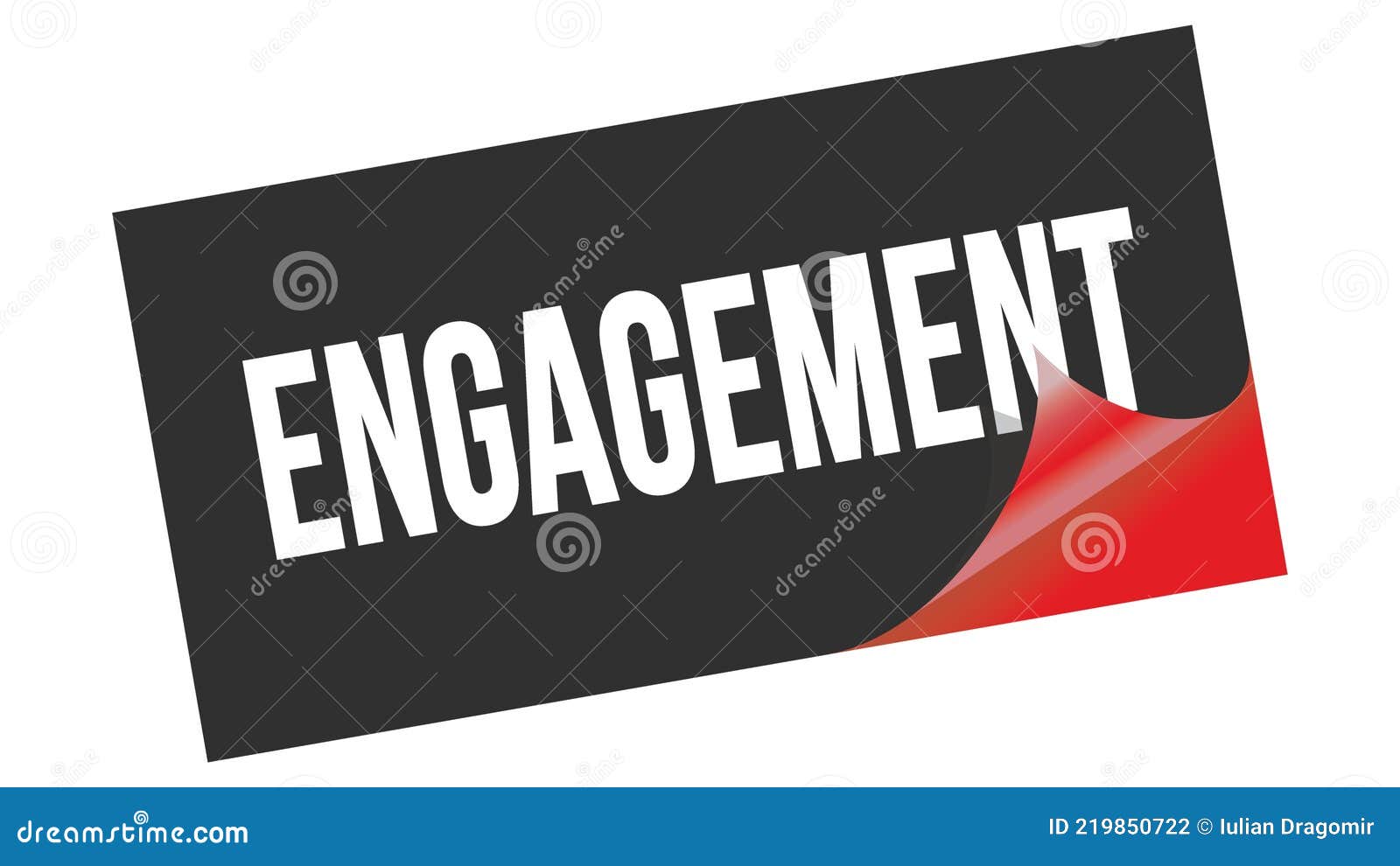 ENGAGEMENT Text on Black Red Sticker Stamp Stock Illustration ...