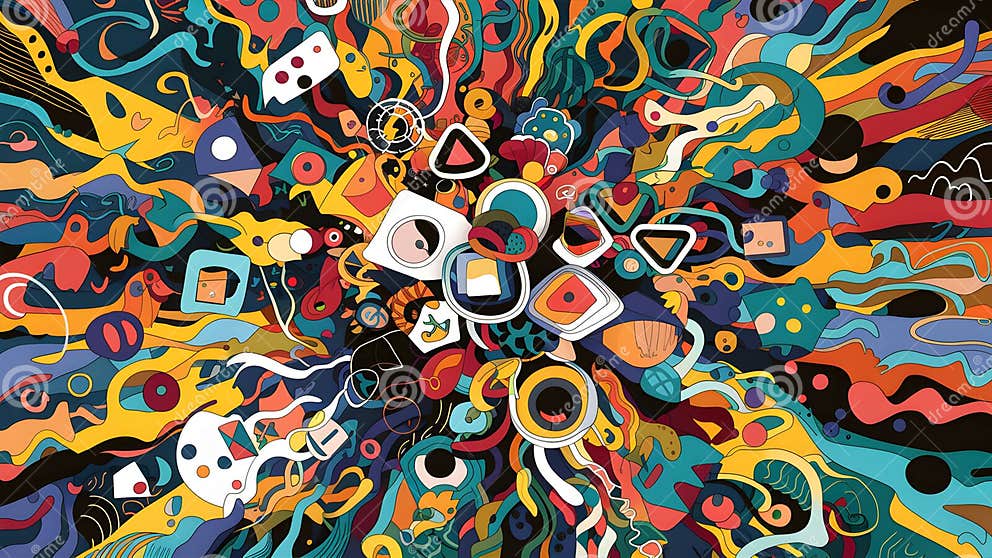 Engaging Abstract Background with Doodles and Patterns Stock ...