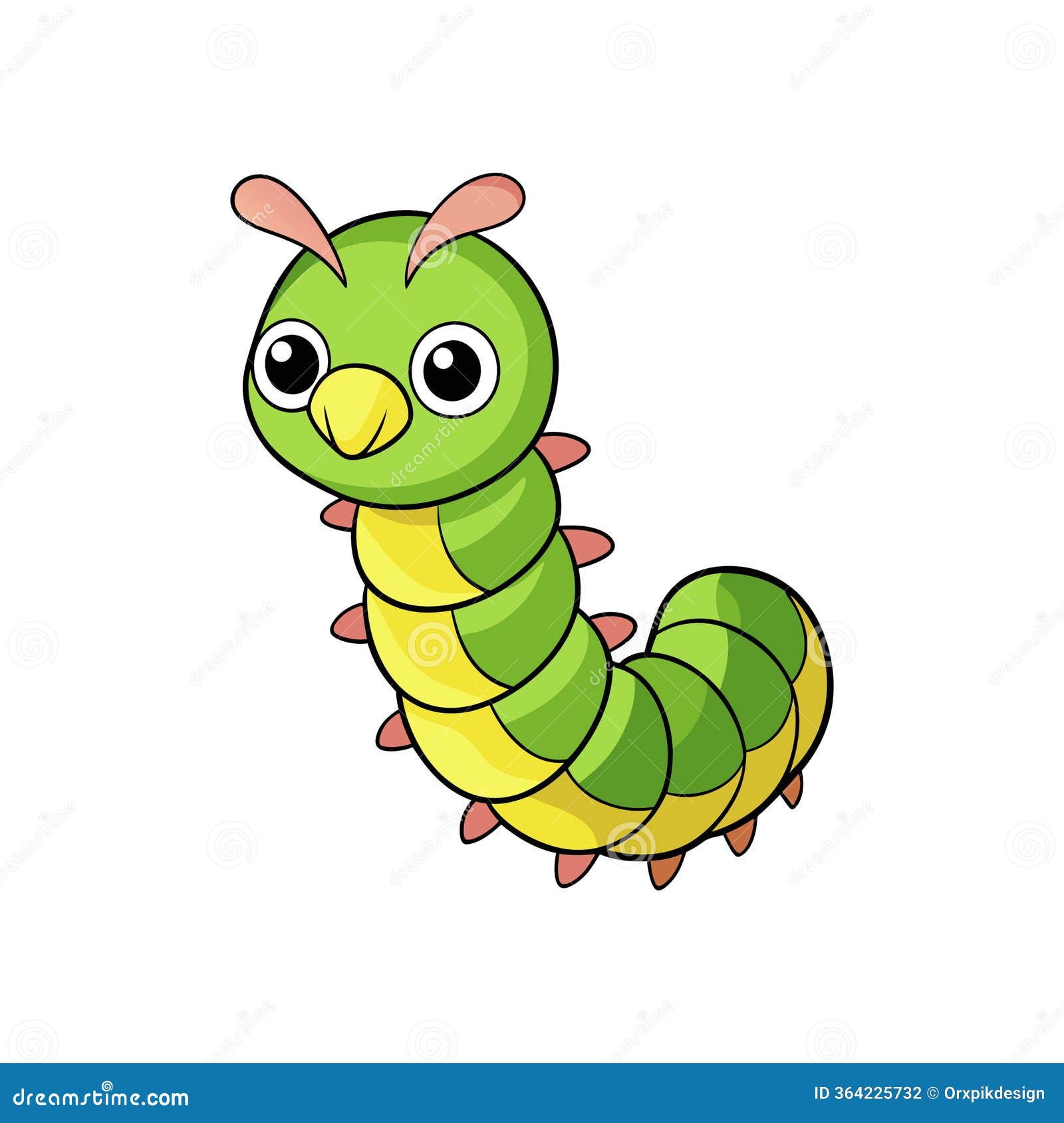 Inchworm Coloring Page For Kids Stock Photo | CartoonDealer.com #364448598