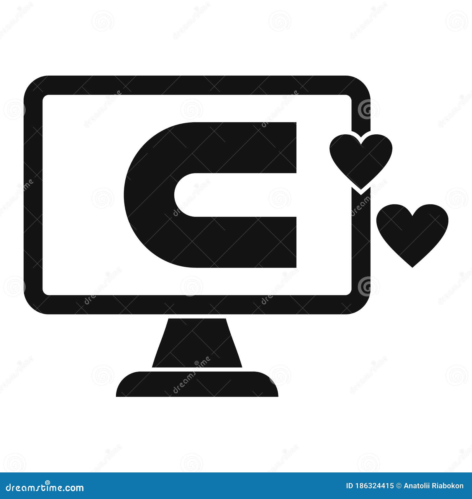 Engaging Content Computer Icon, Simple Style Stock Vector ...