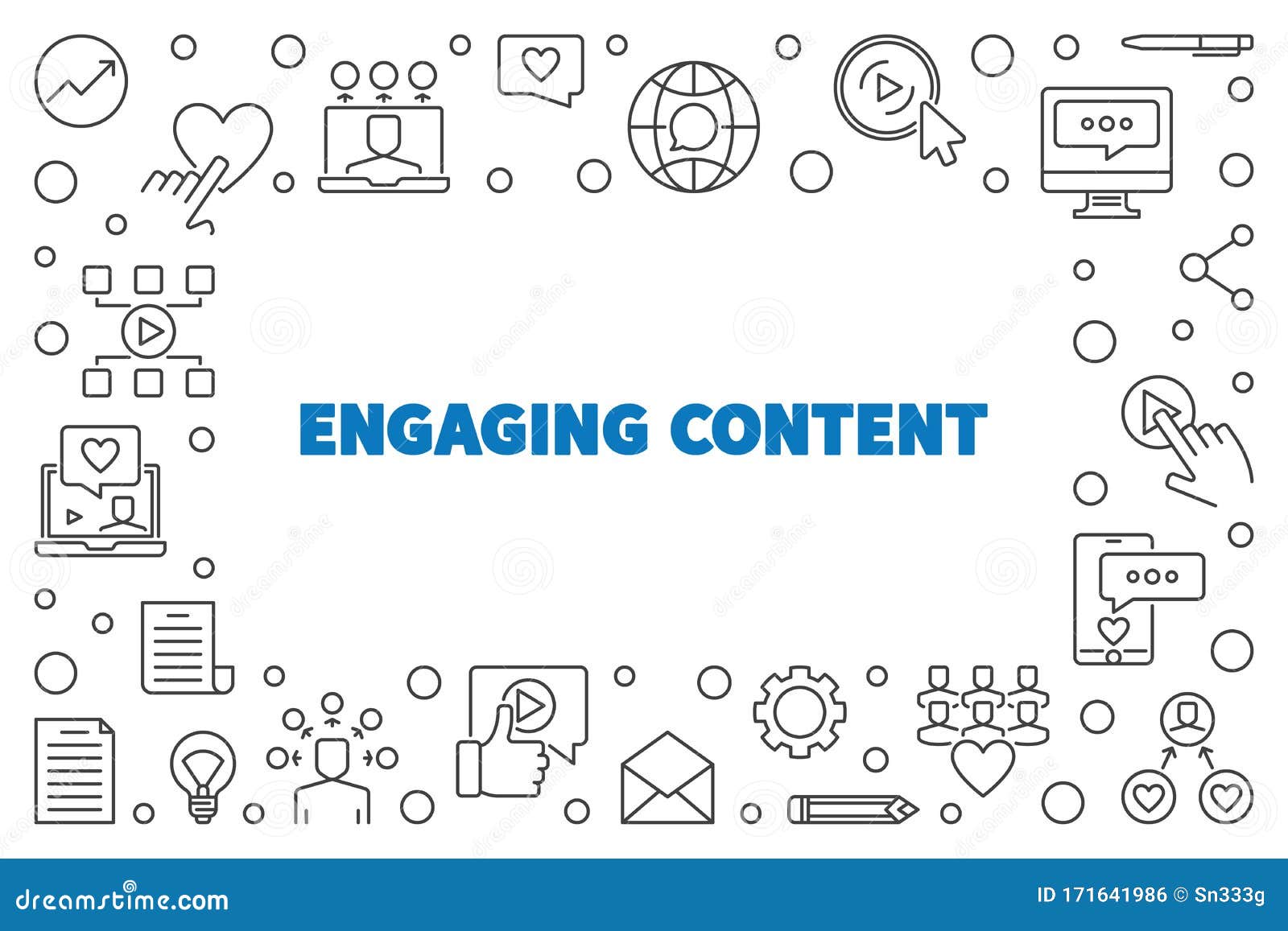 Engaging Content Vector Concept Simple Outline Frame Stock Vector ...