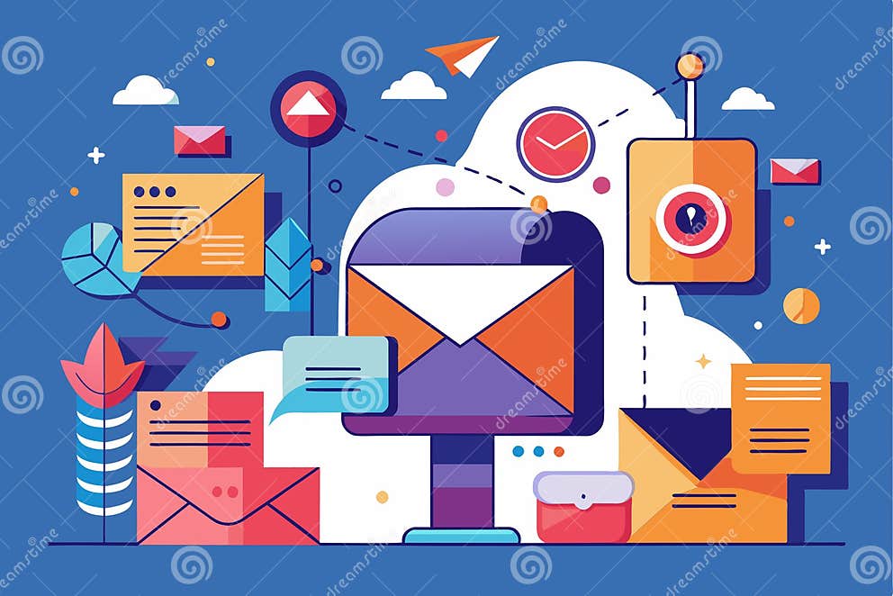 An Engaging Display of Various Email Icons and Tools Representing ...