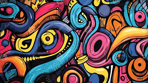 An Engaging Doodle Art Header Filled with Abstract Shapes and Textured ...
