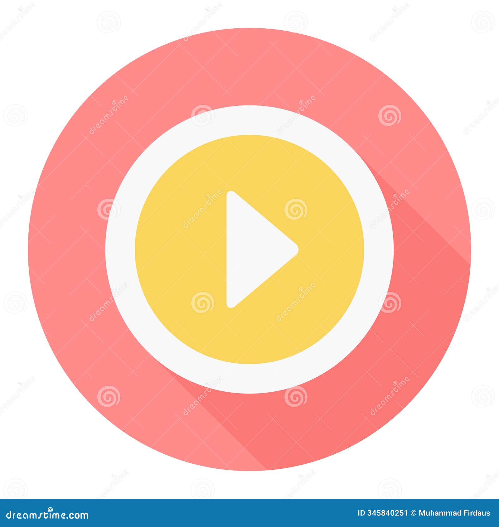 Dynamic Play Button Icon in Vibrant Circular Design Stock Illustration ...