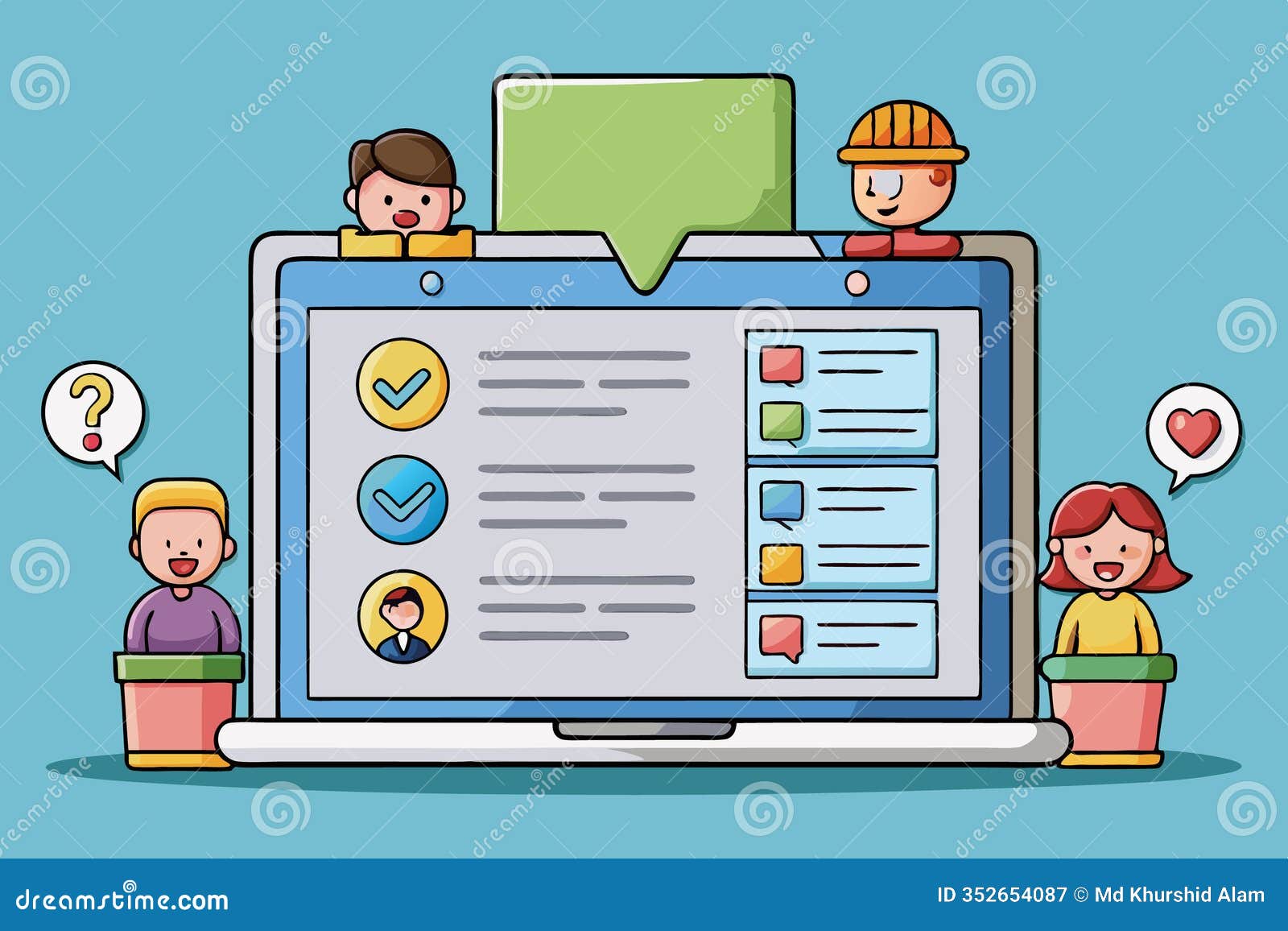 Engaging Illustration of an Interactive Digital Checklist with Colorful ...