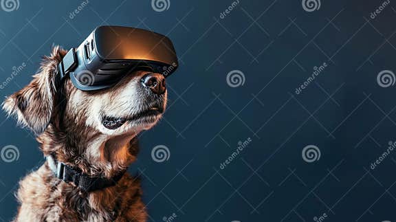 Engaging Image of a Dog in Vr Glasses Ready for Custom Text and ...