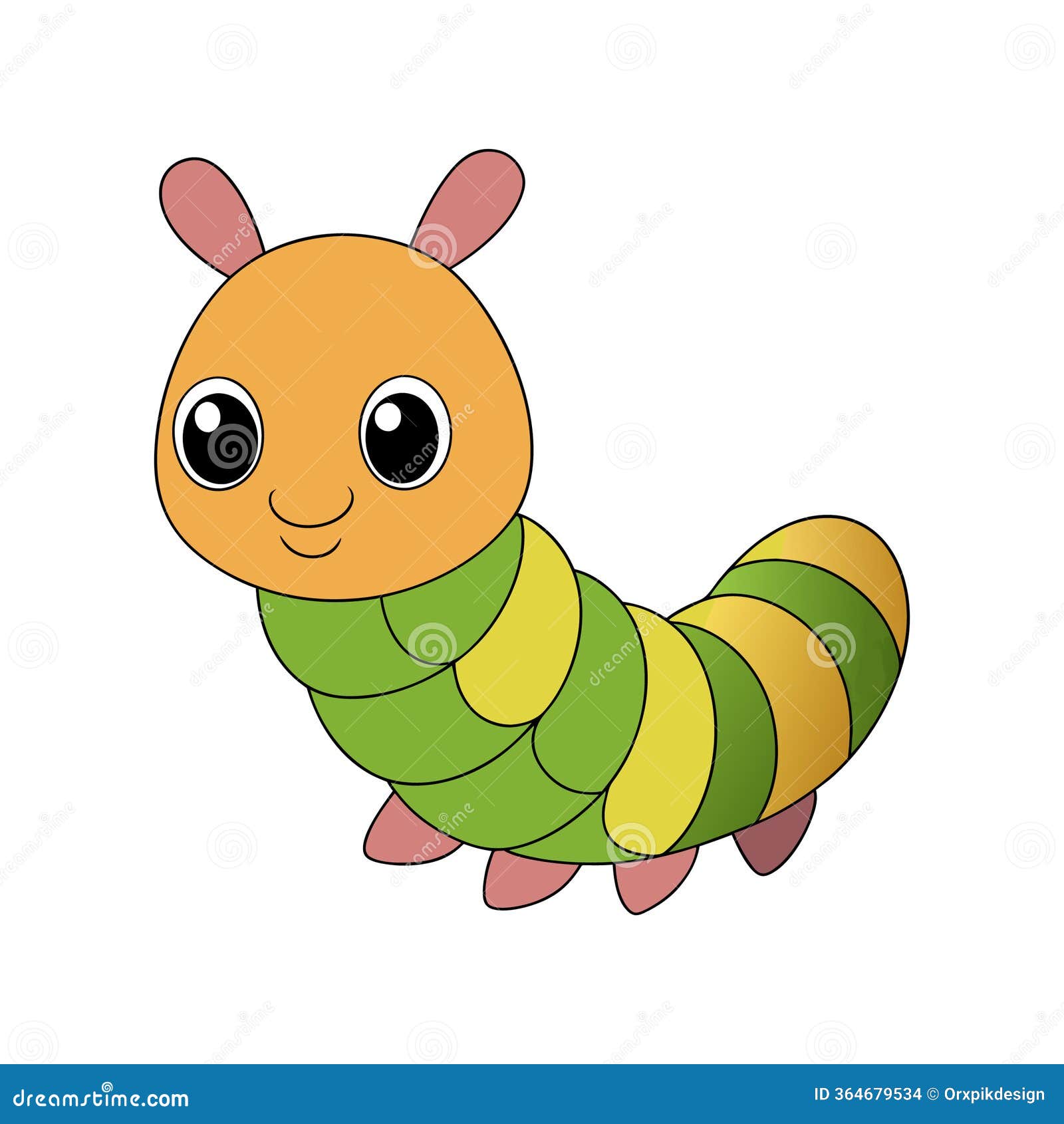 Inchworm Coloring Page For Kids Stock Photo | CartoonDealer.com #364448598