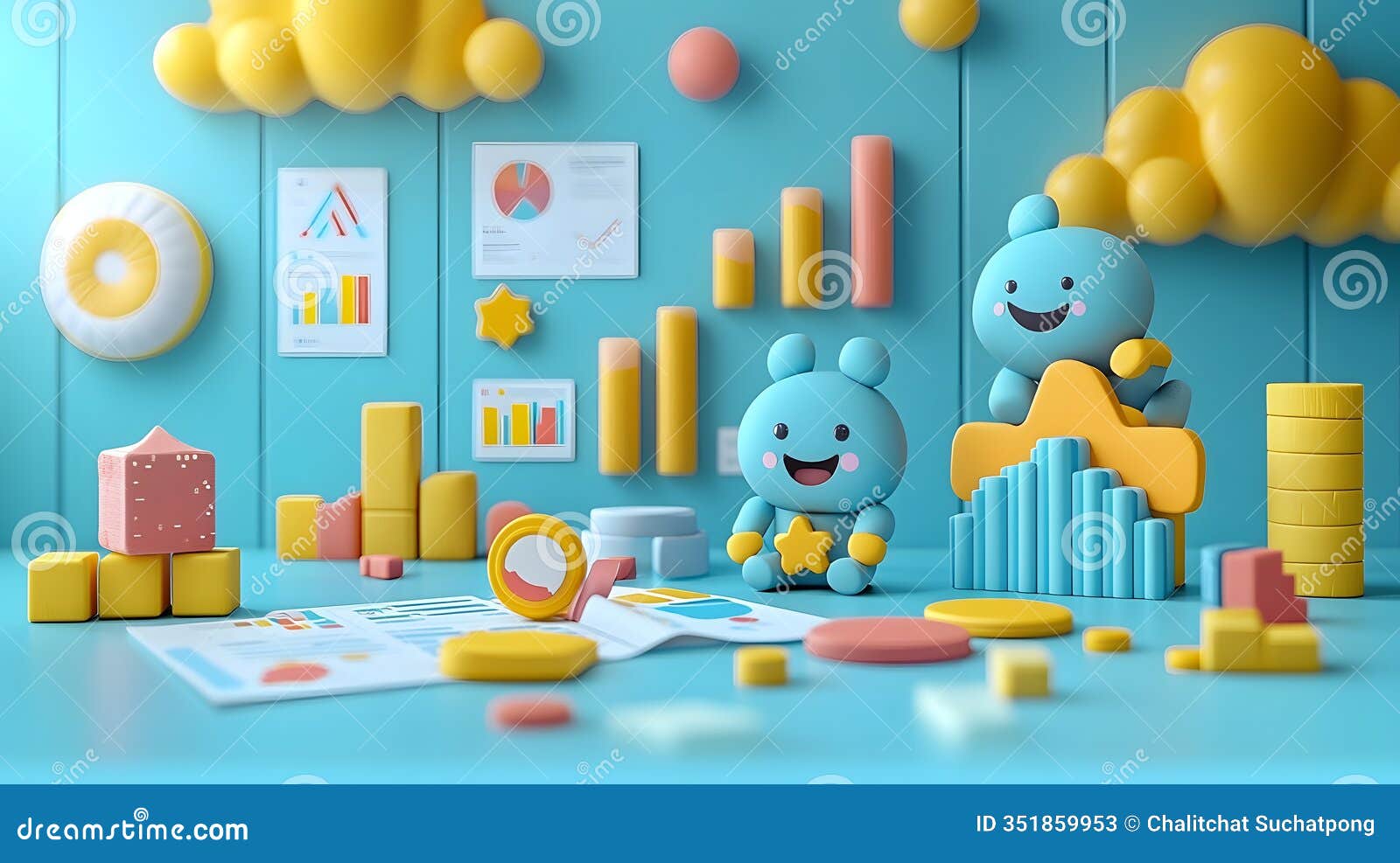 Engaging Infographic Characters in Dynamic Business Visualization Stock ...