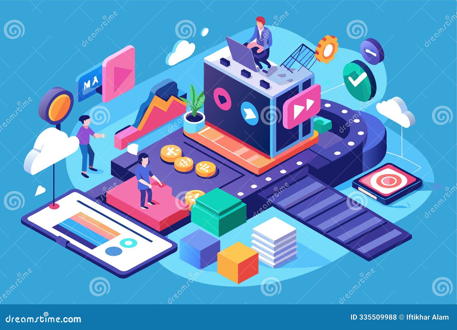 An Engaging Isometric Depiction Illustrates a Platform for Customizable ...