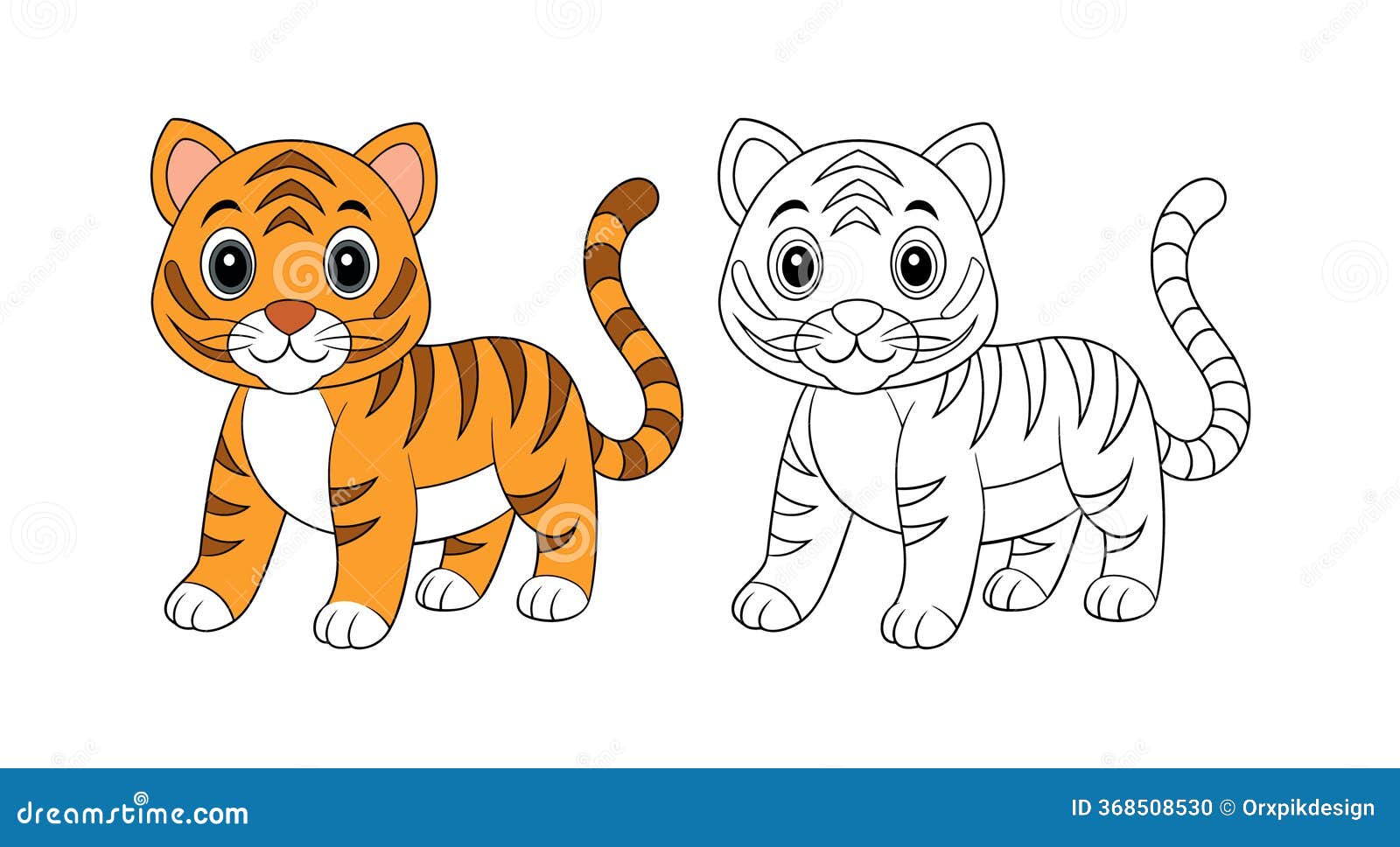 Malayan Tiger Coloring Page For Kids Royalty-Free Stock Photography ...