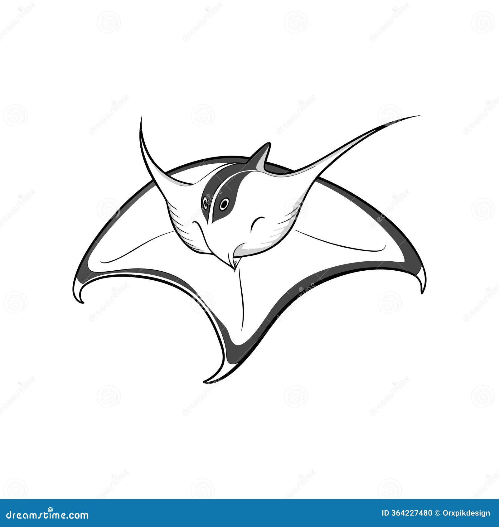Manta Ray Coloring Page For Kids Cartoon Vector | CartoonDealer.com ...