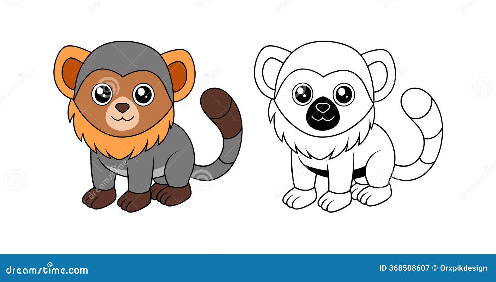 Marmoset Coloring Page For Kids Vector Illustration | CartoonDealer.com ...