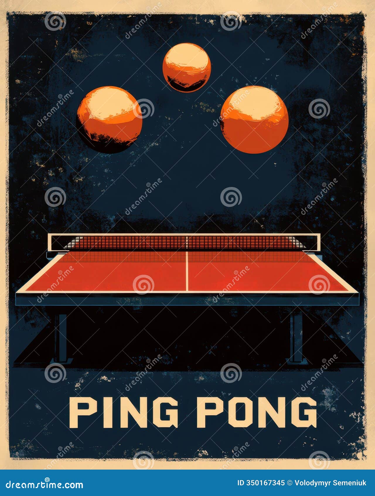 Engaging Ping Pong Action Captured in a Flat Poster Design with Dynamic ...