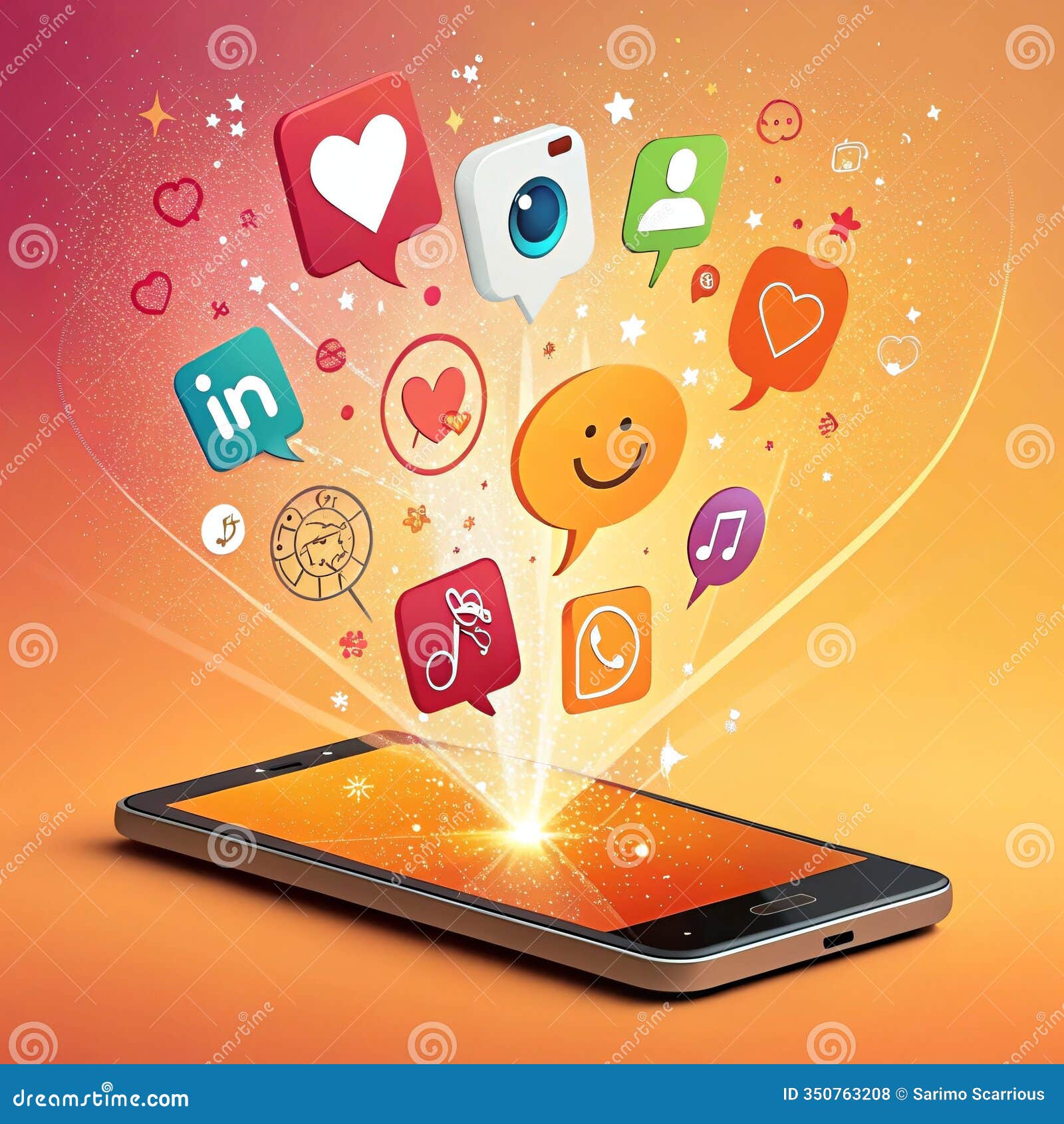 Engaging Social Media Interaction through Mobile Apps Stock ...