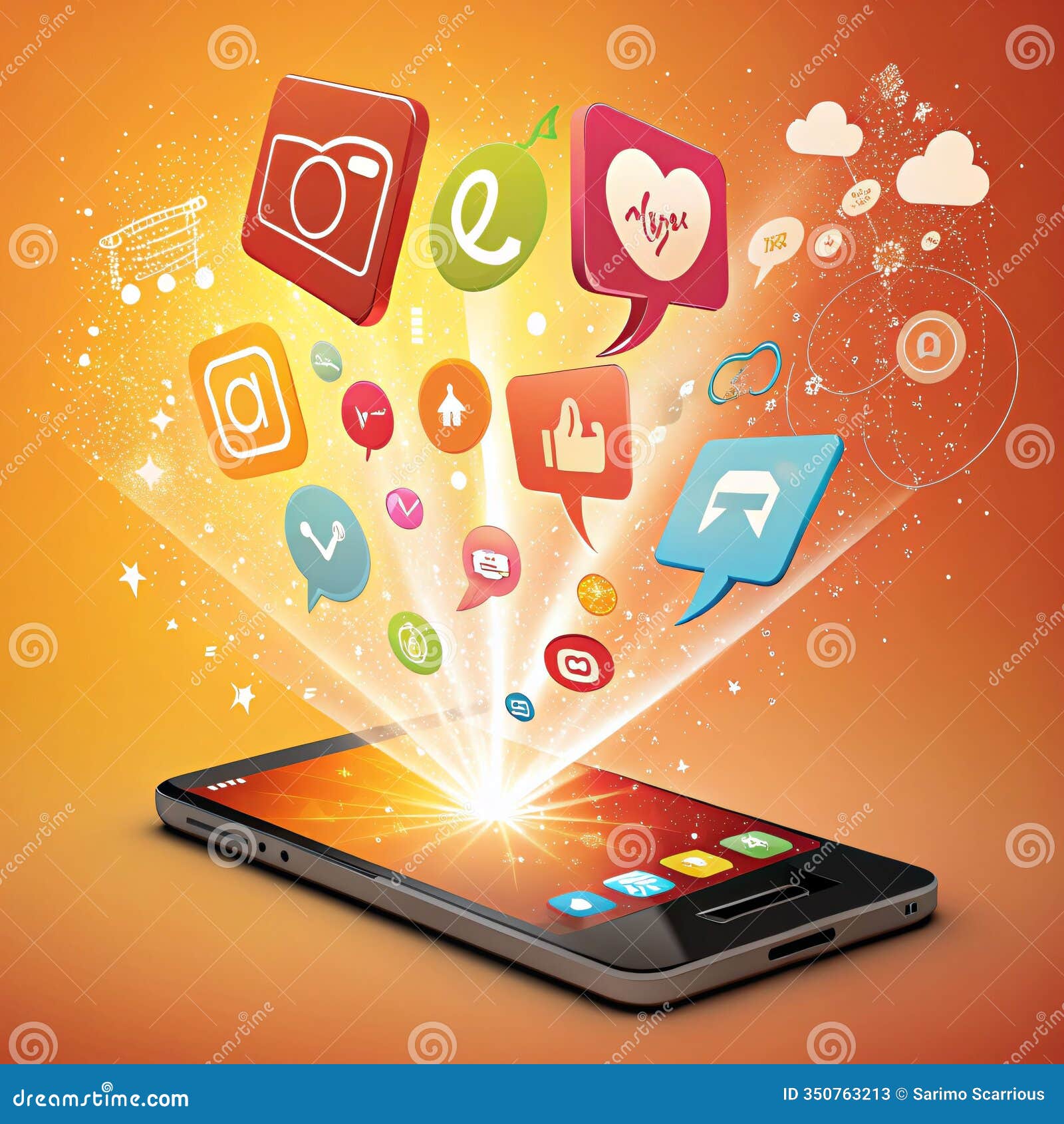 Engaging Social Media Interaction through Mobile Apps Stock ...