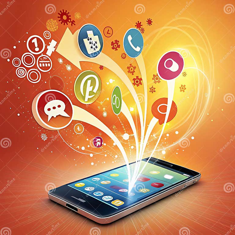 Engaging Social Media Interaction through Mobile Apps Stock ...