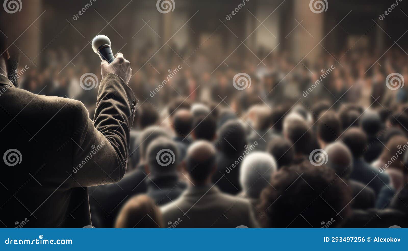 Engaging Speaker Addressing a Crowd AI Generated Stock Illustration ...