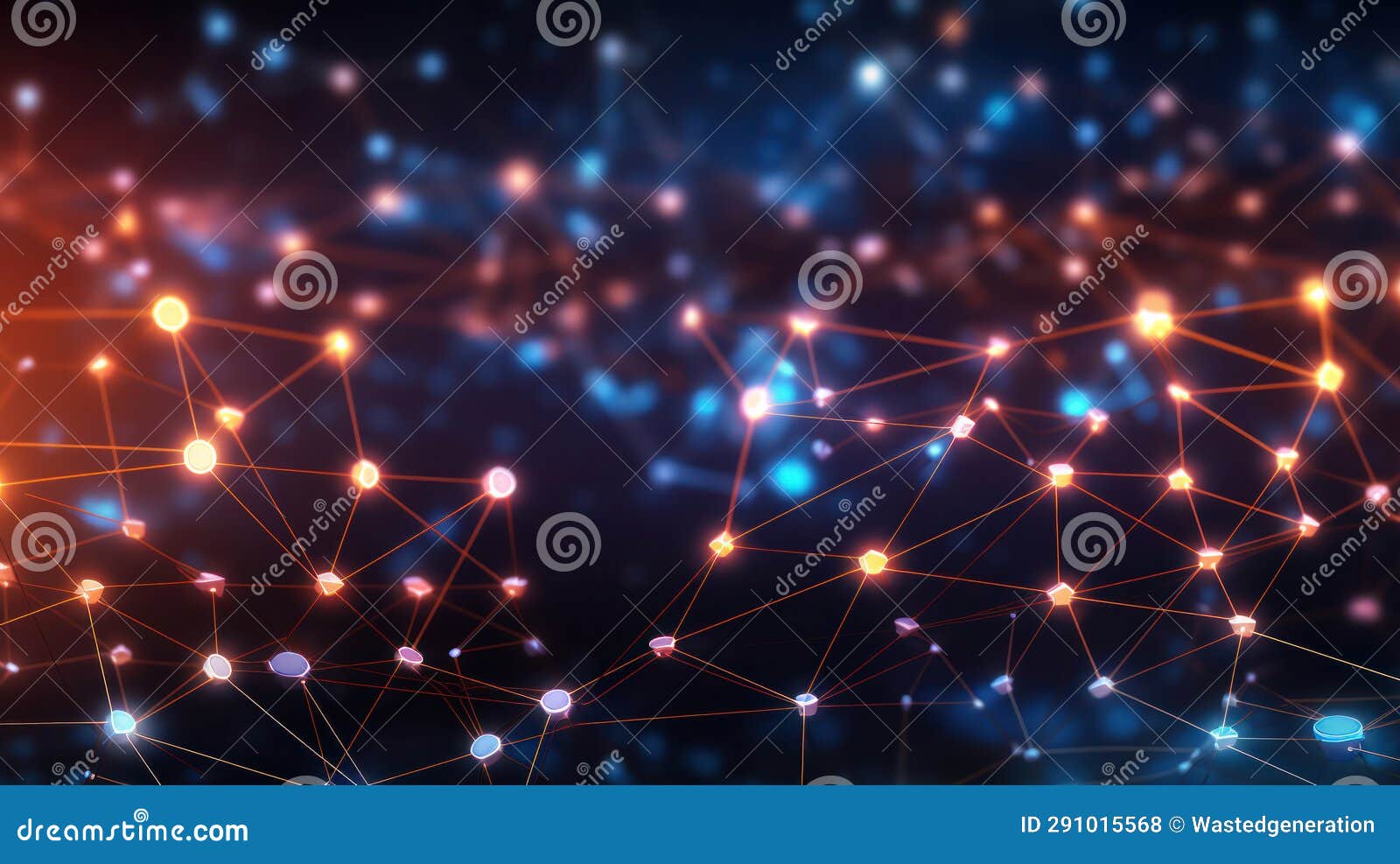 A Dynamic Digital Abstract Background with a Dotted Network Stock ...