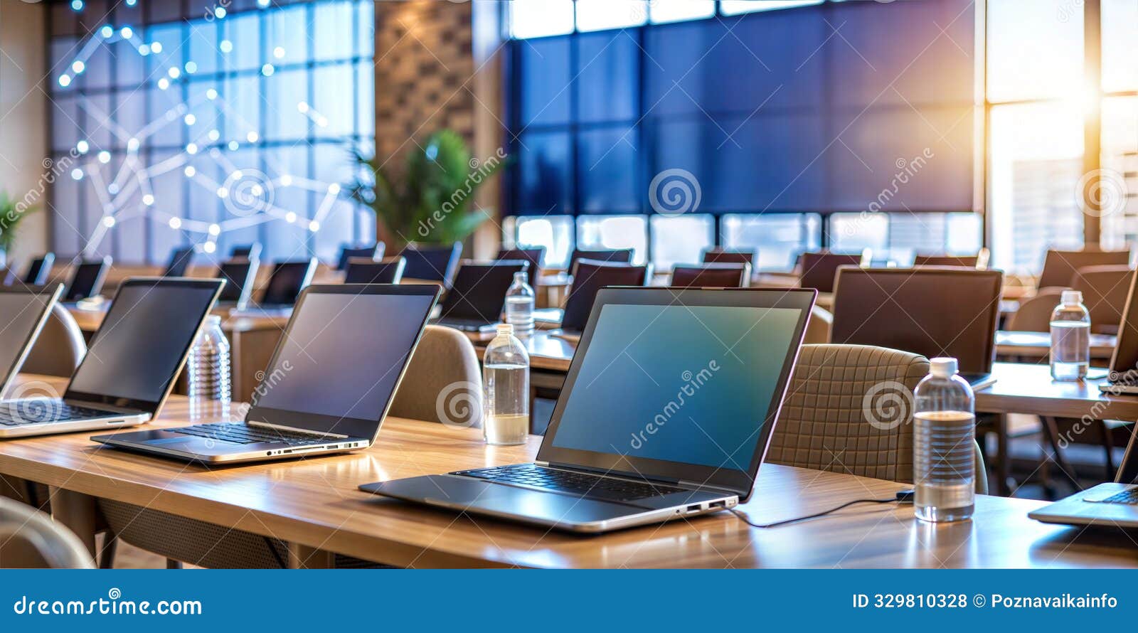 Engaging Tech Conference Banner with Laptops and Coding Symbols Stock ...