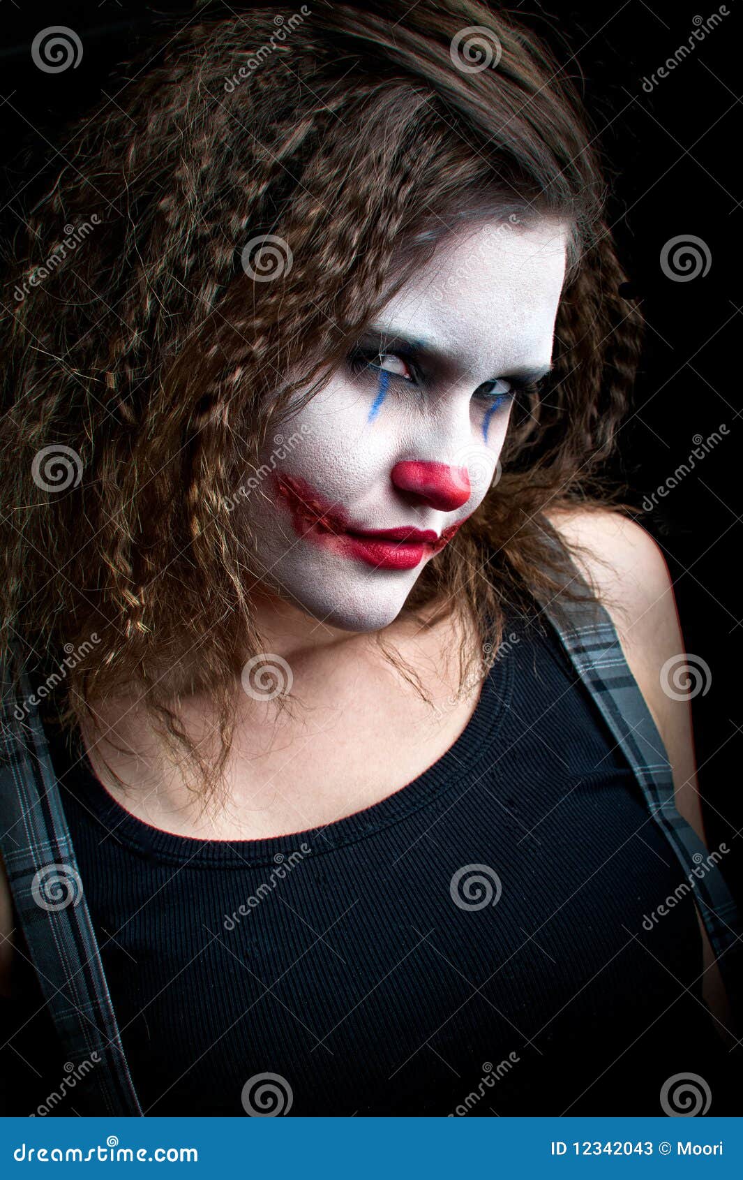 Enge clown stock afbeelding. Image of donker, staar, wijfje - 12342043