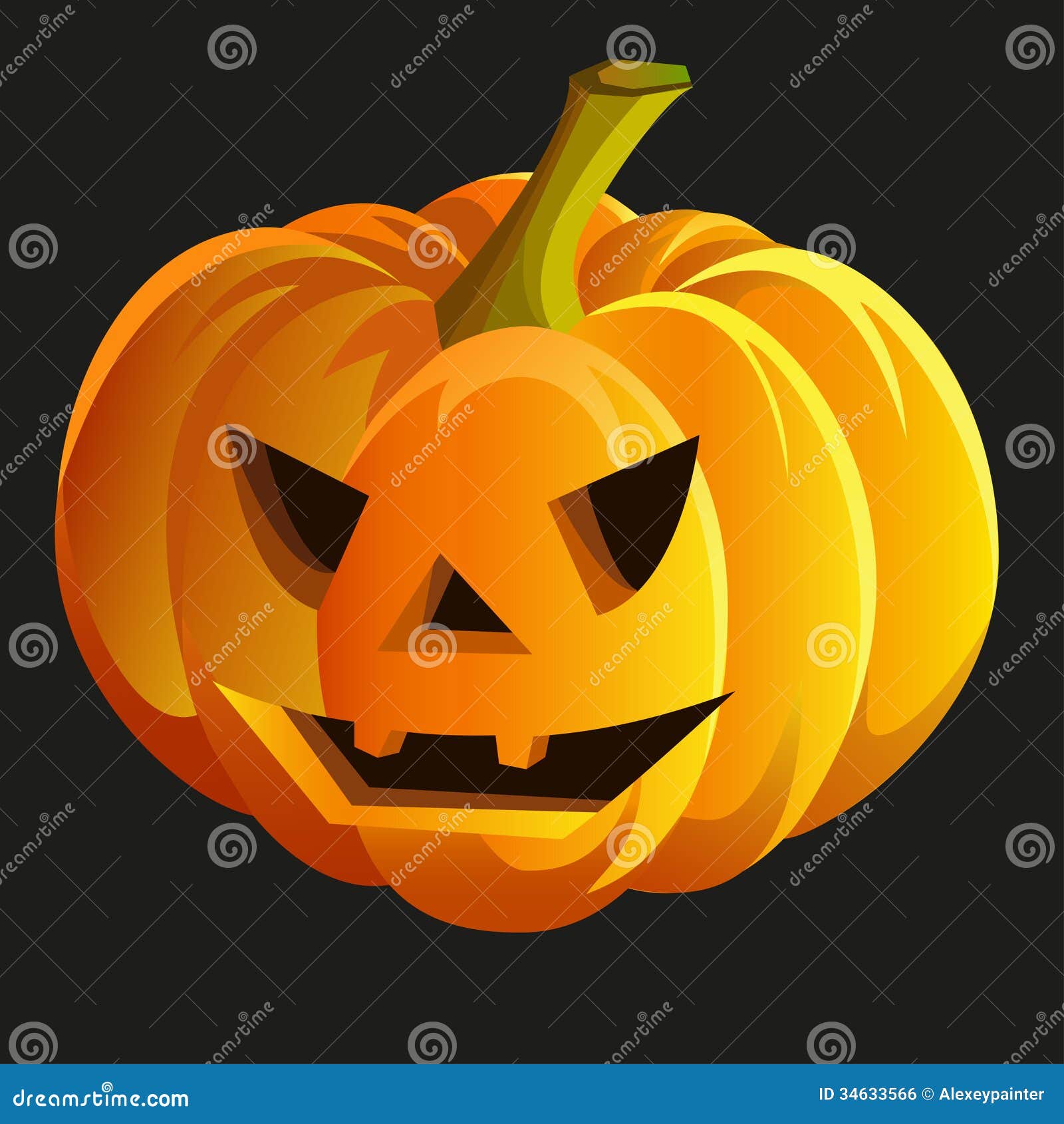 Enge Halloween-pompoen vector illustratie. Illustration of ontwerp ...