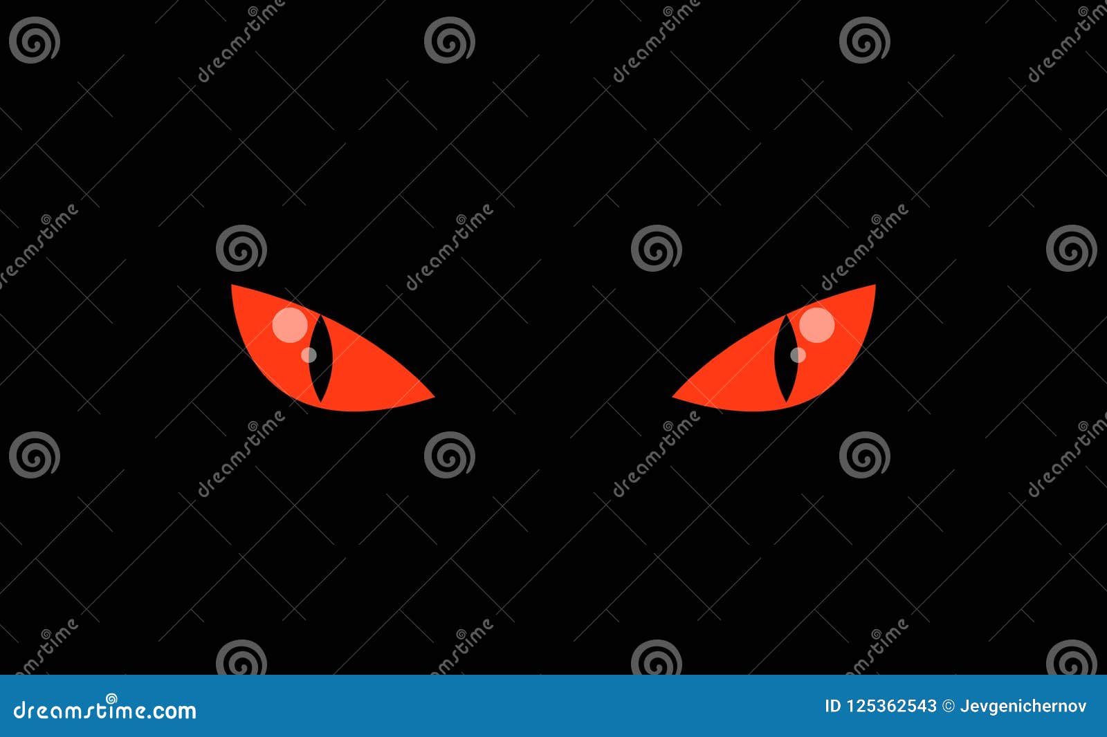 Enge Rode Monster Dierlijke Ogen in Duisternis Vector Illustratie ...