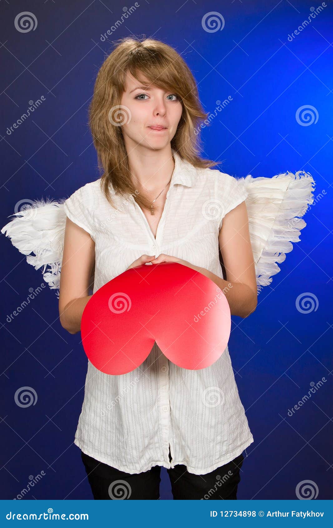 Engel in De Dag Van De Valentijnskaart. Stock Foto - Image of haar ...