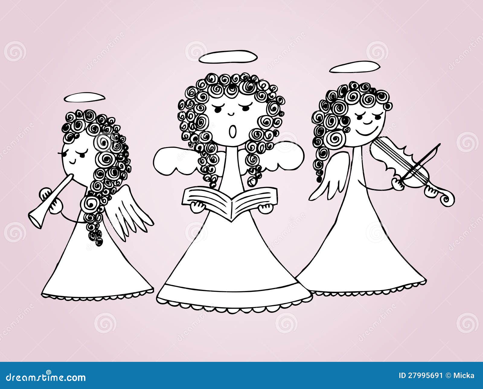 Engel, Die Liede Singen Und Spielen Vektor Abbildung - Illustration von ...