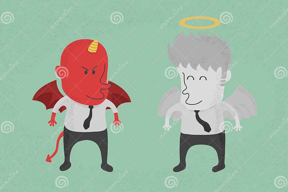 Engel en duivel vector illustratie. Illustration of weinig - 31453881