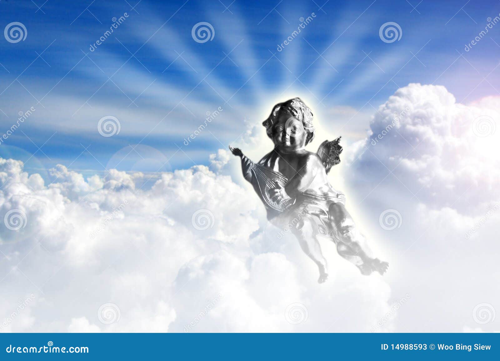 Engel in hemel stock afbeelding. Image of kerstmis, heilig - 14988593