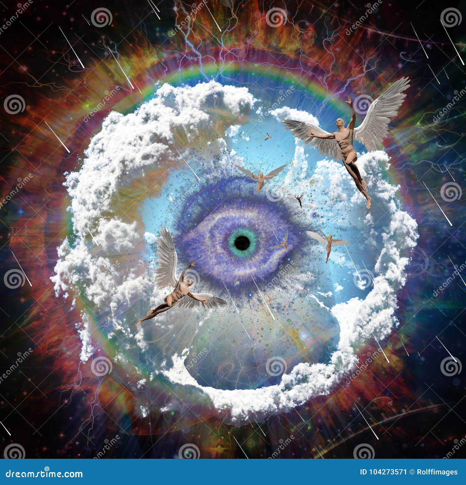 Engelen en Gods` s Oog stock afbeelding. Image of zijn - 104273571