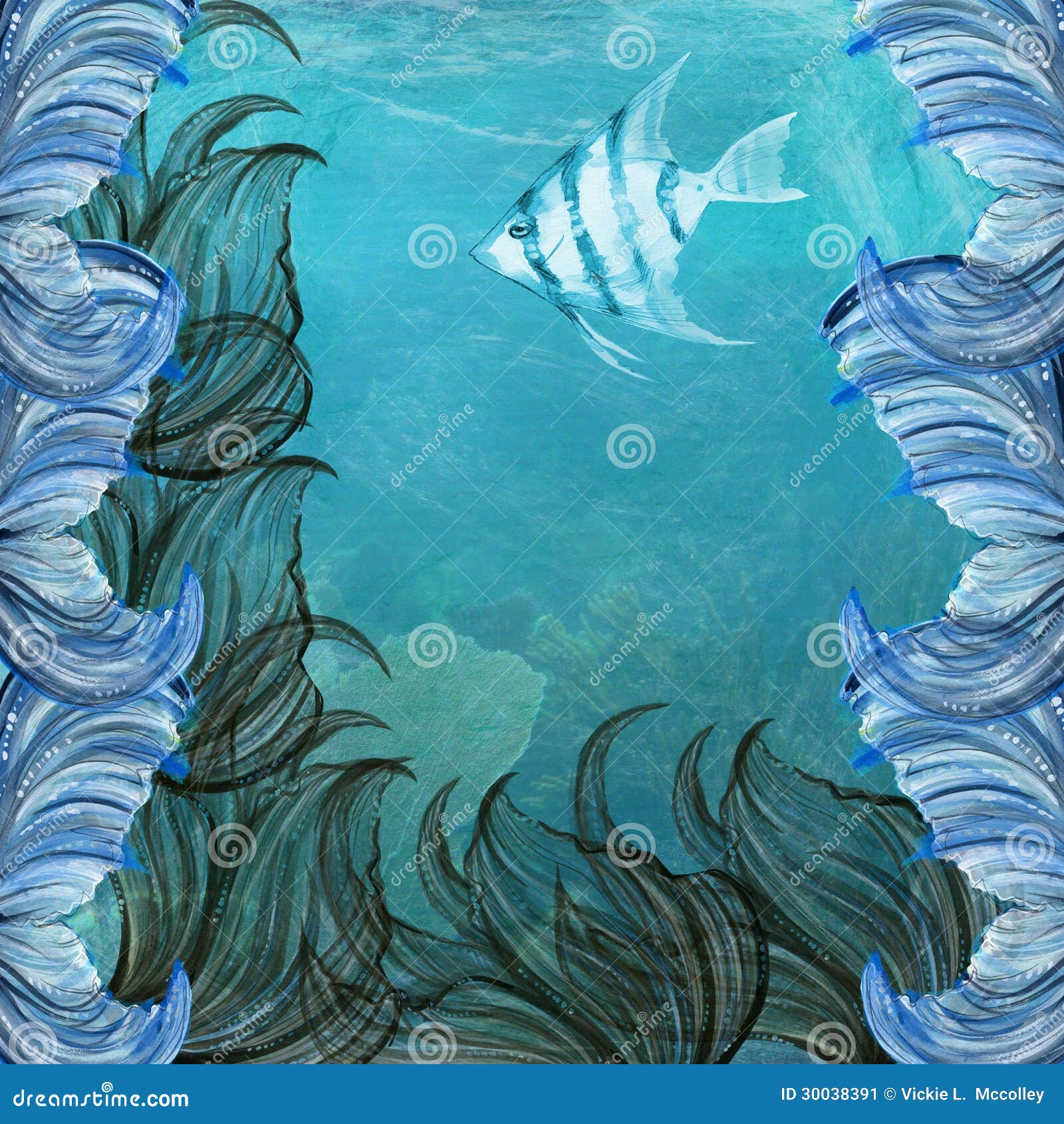 Engelhai-Blau-Ozean stock abbildung. Illustration von abbildung - 30038391