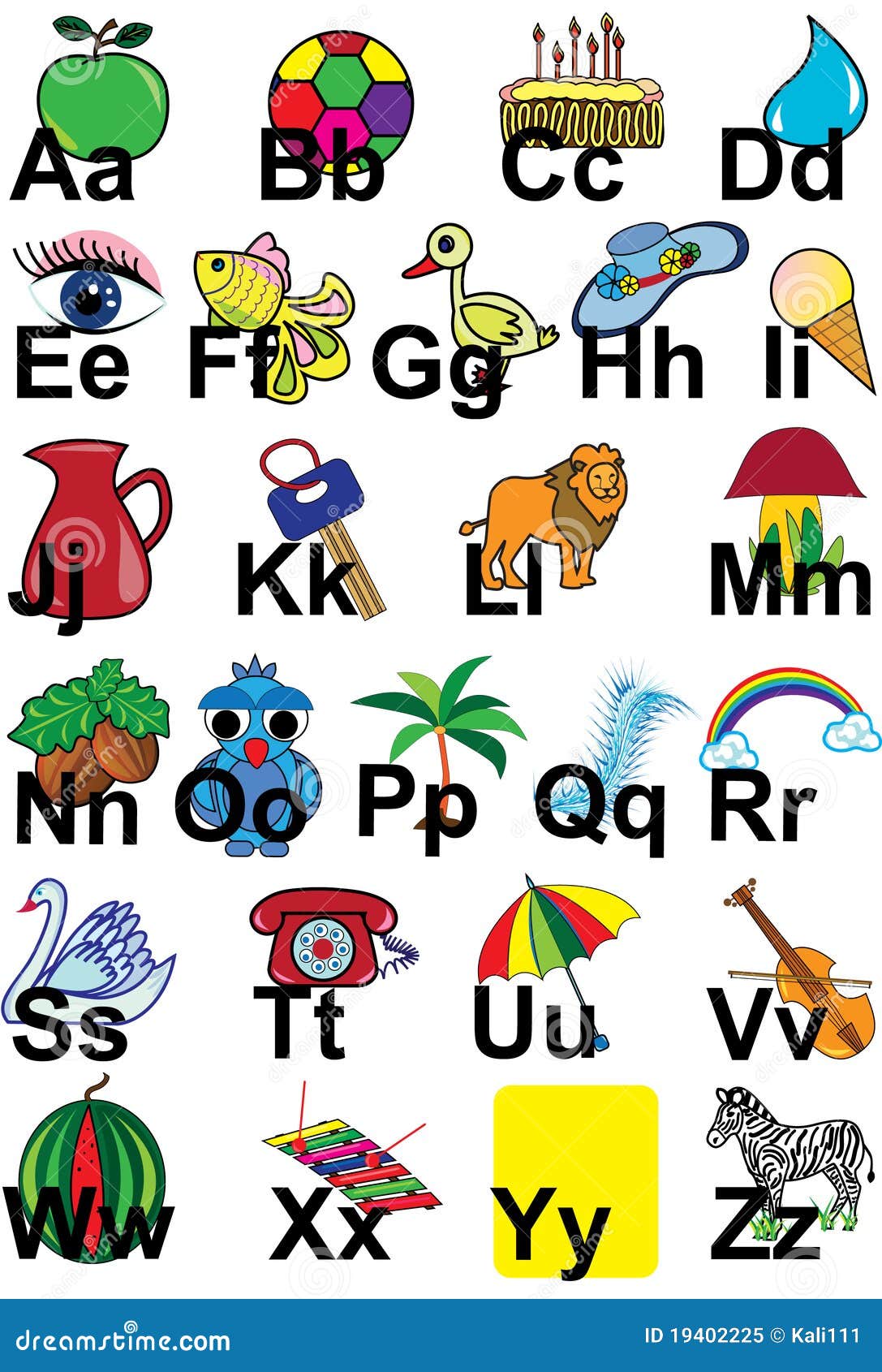Engels alfabet vector illustratie. Illustration of watermeloen - 19402225