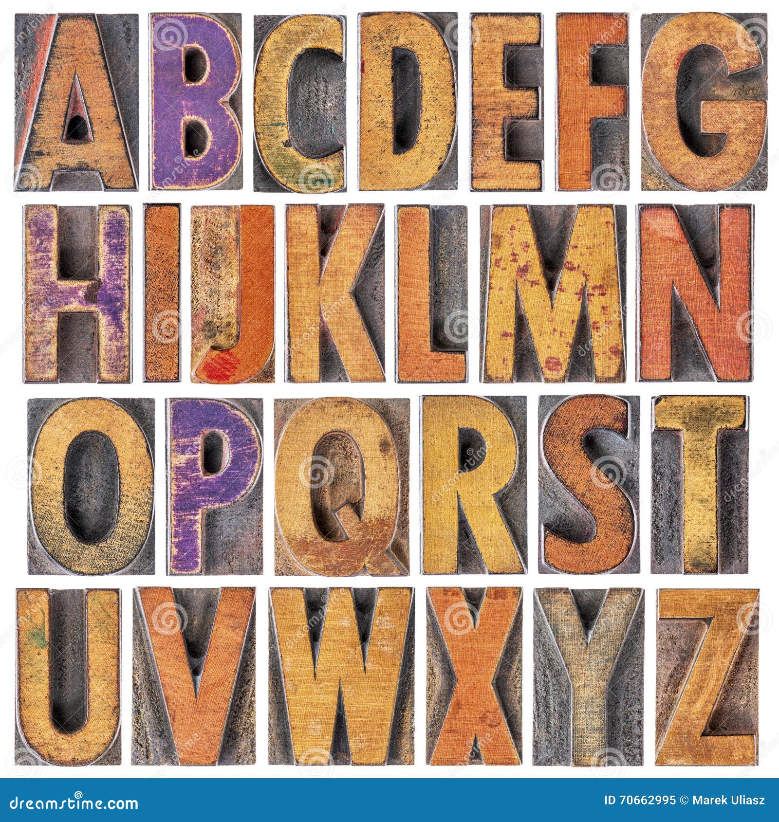 Engels Alfabet in Uitstekend Letterzetsel Houten Type Stock Afbeelding ...