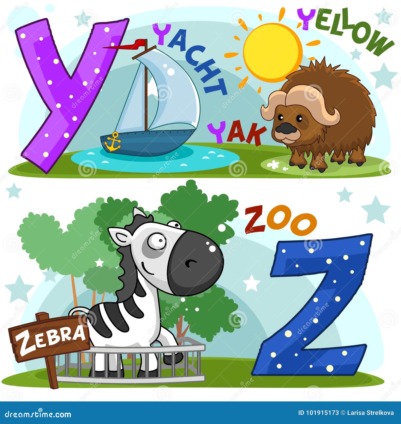 Engels alfabet Y Z vector illustratie. Illustration of voor - 101915173