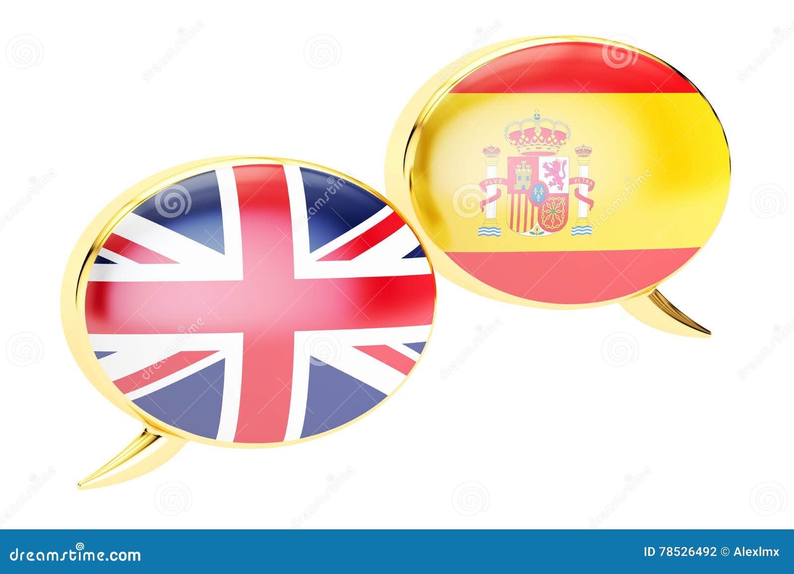 Engels-Spaans Gespreksconcept, Het 3D Teruggeven Stock Illustratie ...