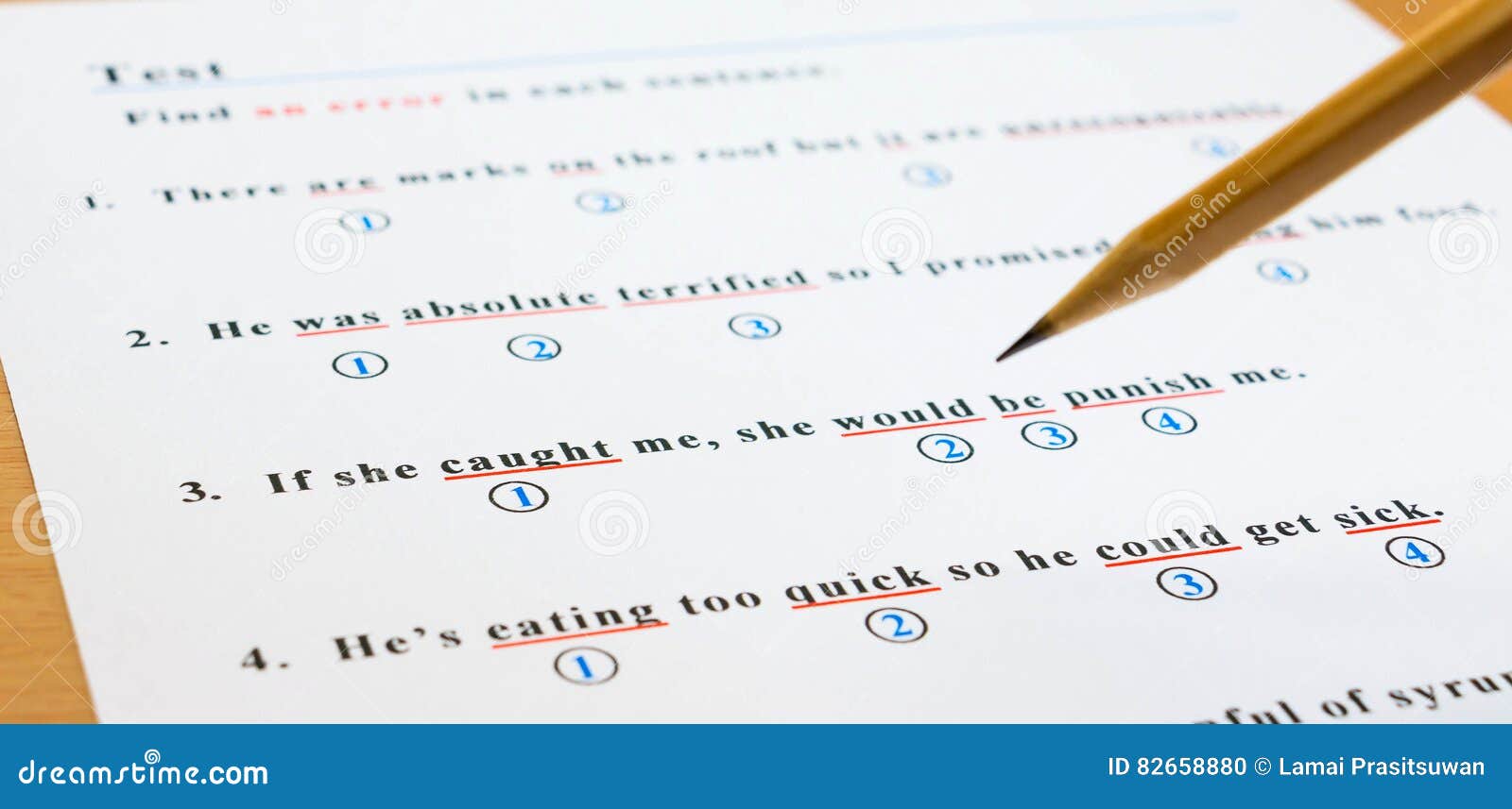 Engels Test En Antwoordblad Op Lijst Stock Foto - Image of onderwijs ...