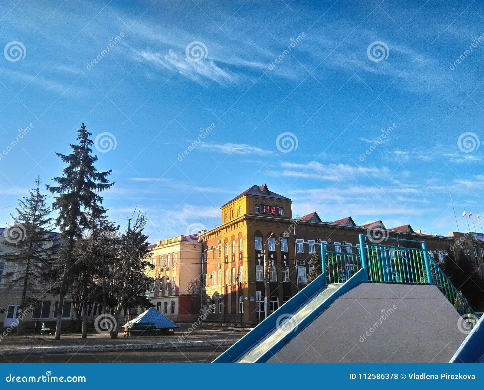 Engels stock photo. Image of slides, russia, town, cityclock - 112586378