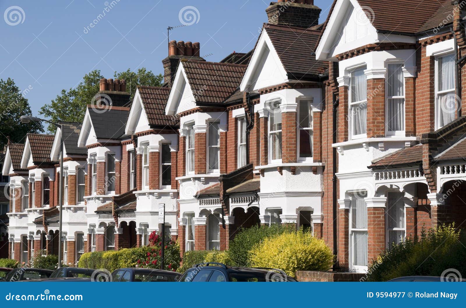 Engelse Huizen stock afbeelding. Image of rood, echt, landgoed - 9594977