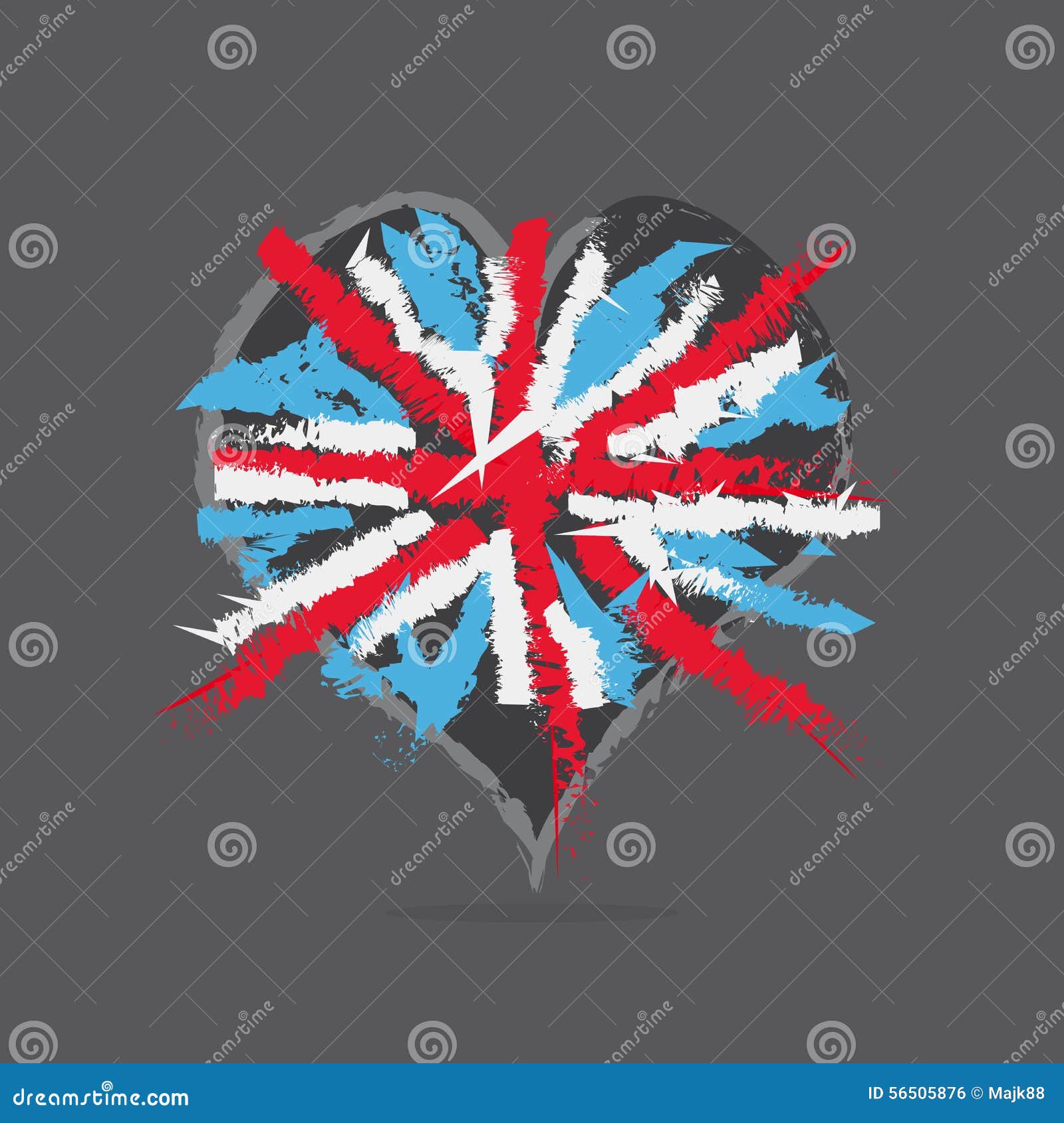 Engelse Vlag in Hart stock illustratie. Illustration of teken - 56505876