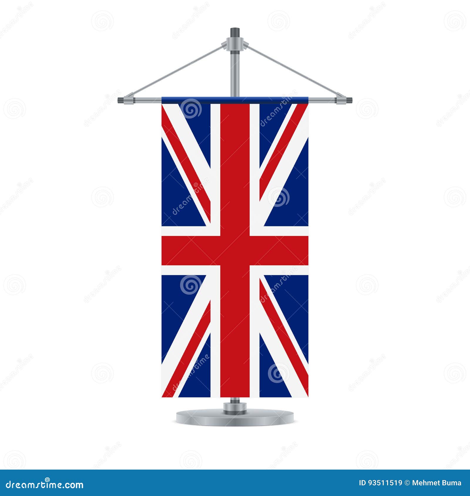 Engelse Vlag Op De Dwars Metaalpool, Vectorillustratie Vector ...