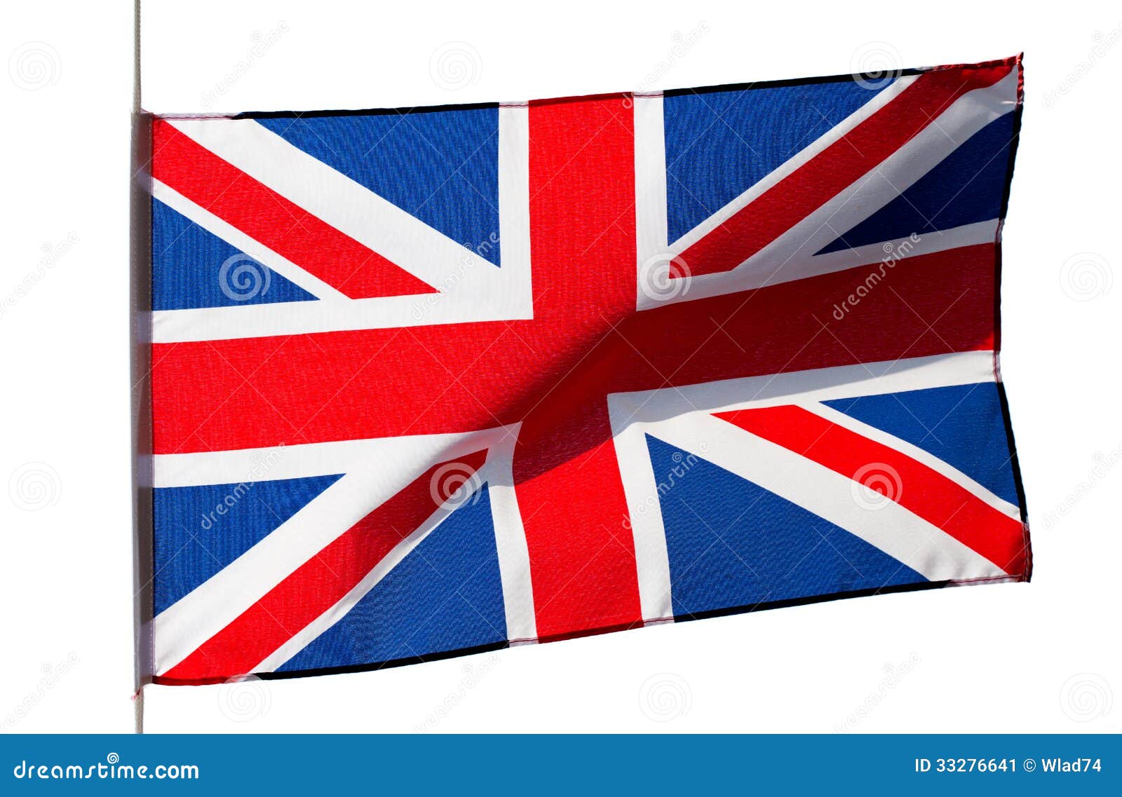 Engelse Vlag in Wind Op Witte Achtergrond Stock Afbeelding - Image of ...