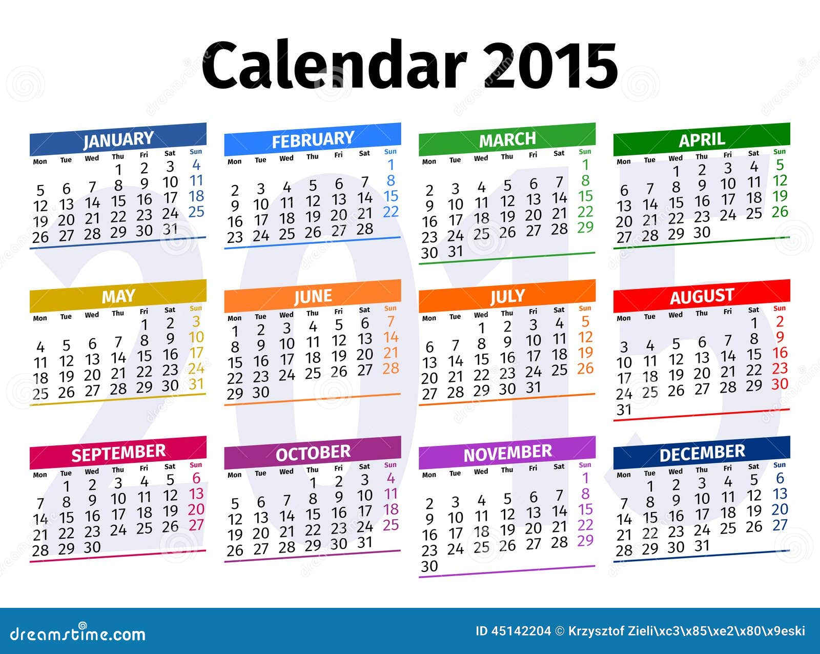 Engelsk kalender 2015 arkivfoto. Bild av grön, flerfärgad - 45142204